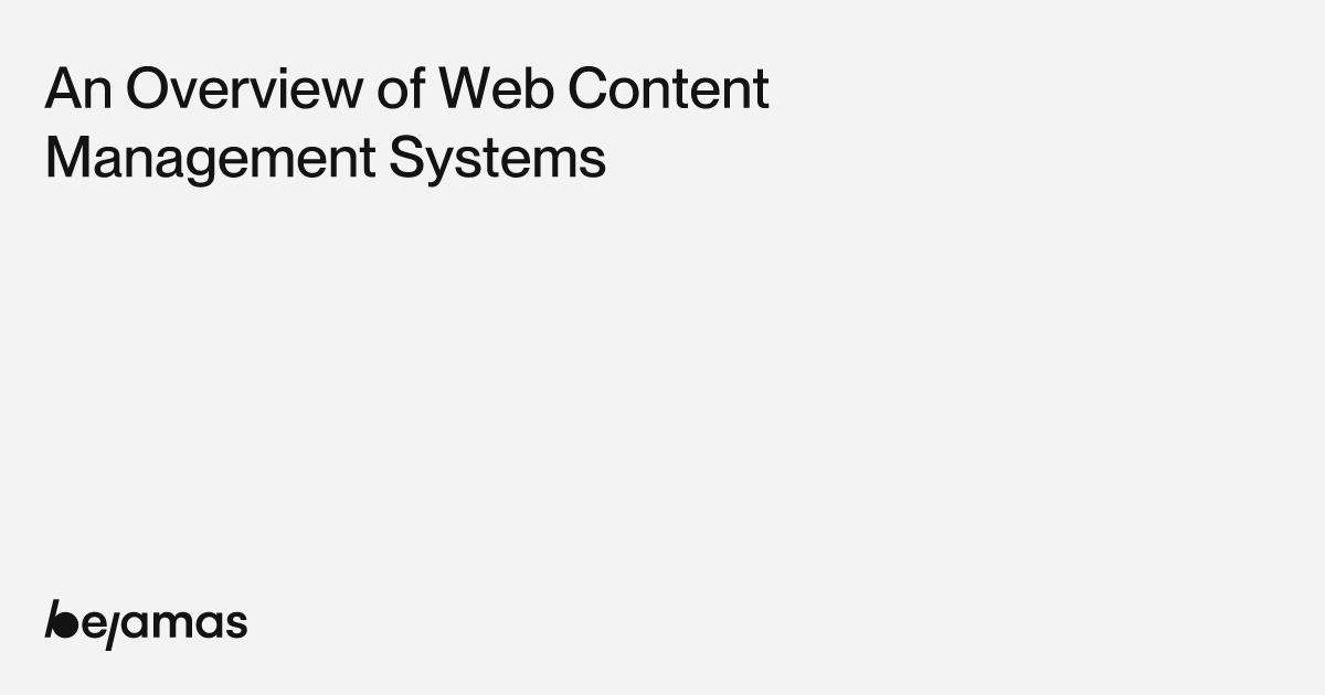 An Overview of Web Content Management Systems - Bejamas