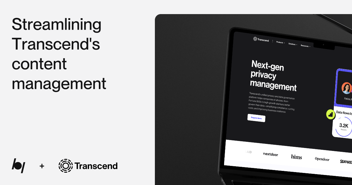Streamlining Transcend's content management - Bejamas